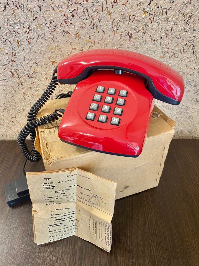 New Vintage Red Phone Push-button Telephone Soviet Phone - Etsy