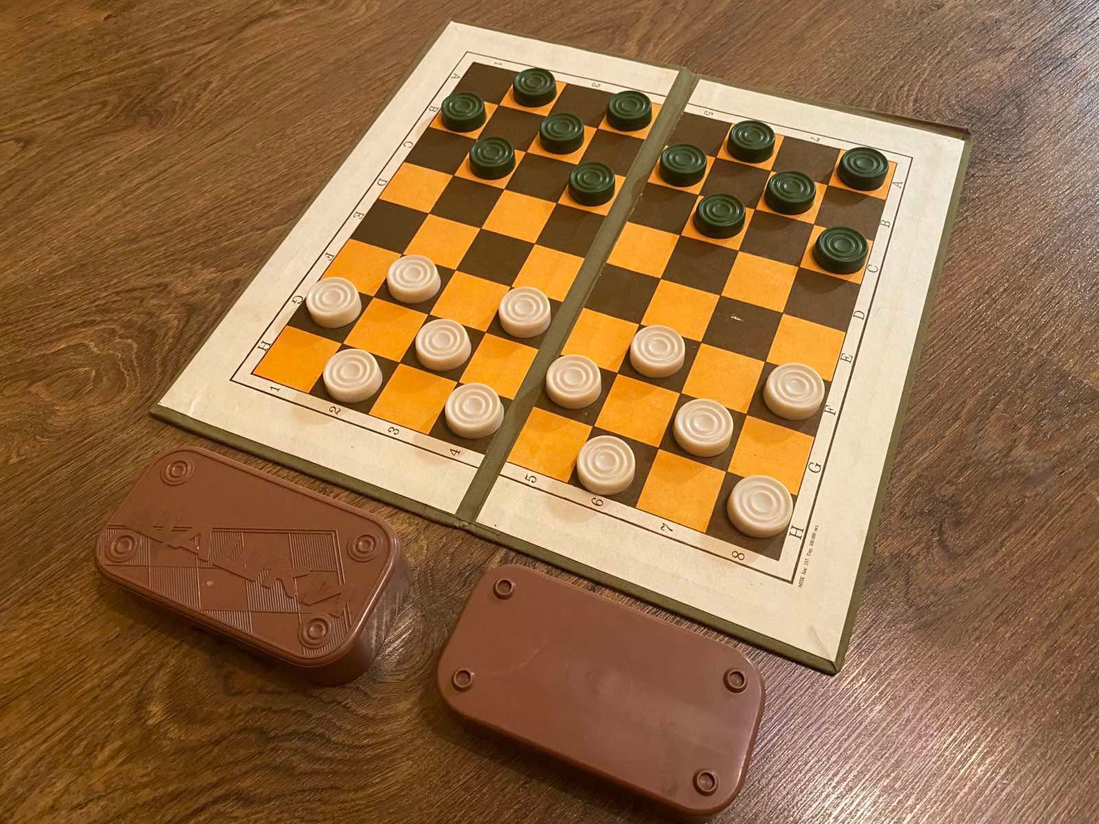 USSR Shashki Game Soviet Checkers Plastic Round Black White 24 | Etsy