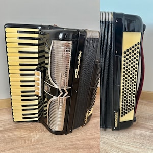 Rare Germany Accordion Firotti, 4/4 Accordion, 120 Bass, 41 Keys, 3 Voices, 5+2 Register ...