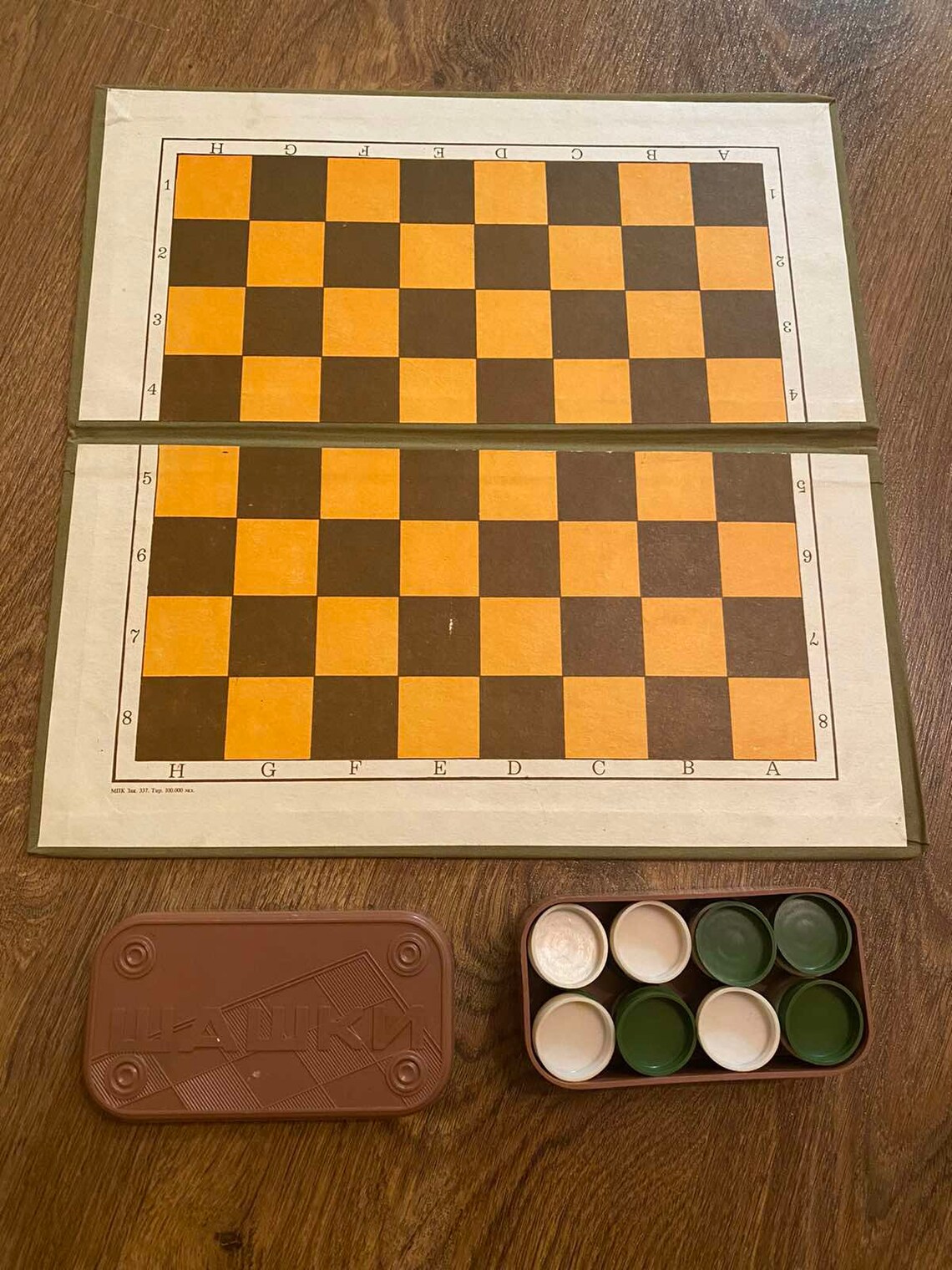 USSR Shashki Game Soviet Checkers Plastic Round Black White 24 | Etsy