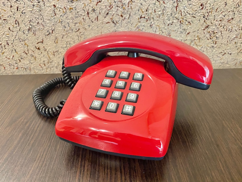 New Vintage Red Phone Push-button Telephone Soviet Phone - Etsy