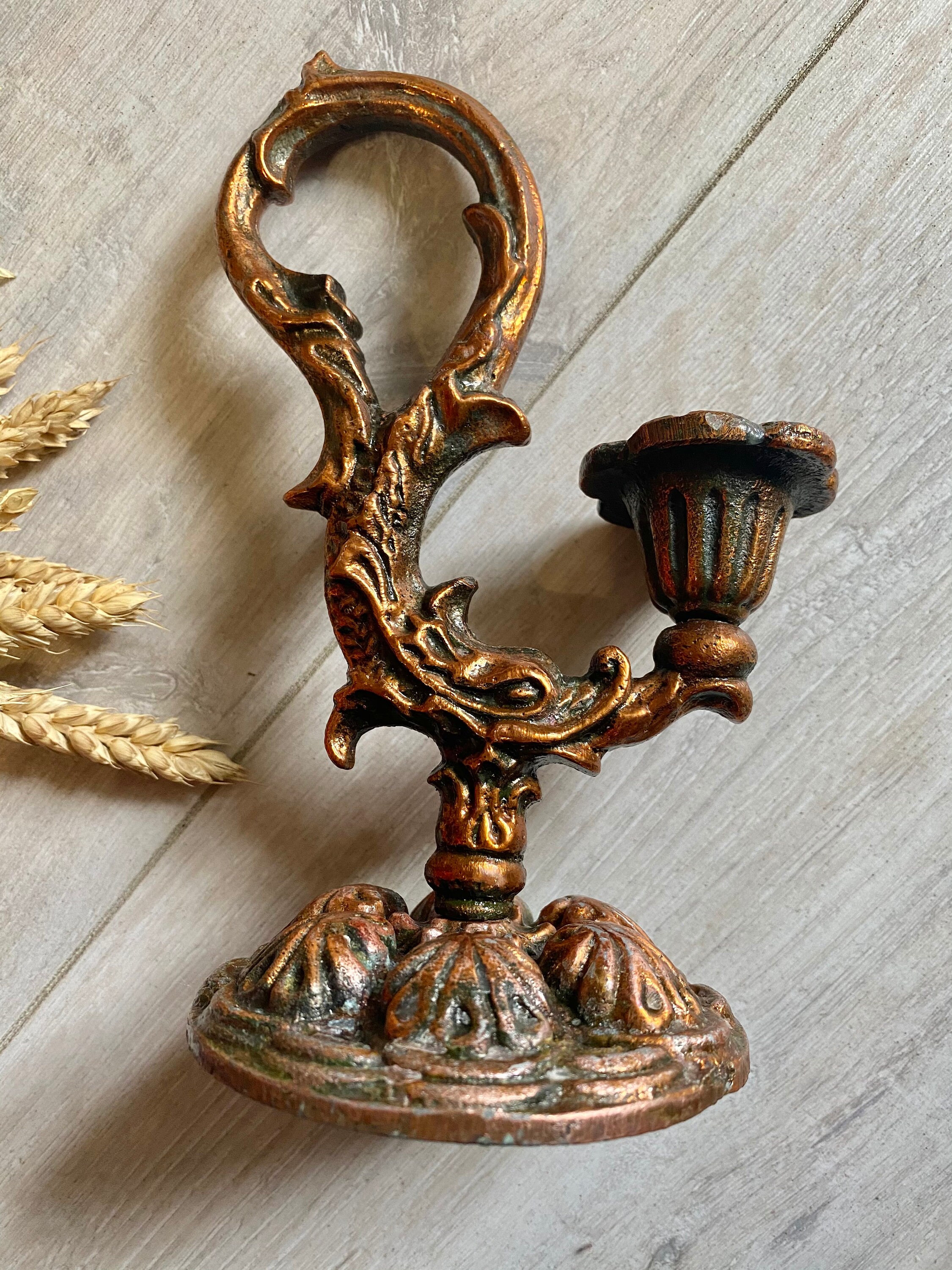 Rare Vintage Soviet Metal Candlestick One Candle, USSR Candle Holder ...