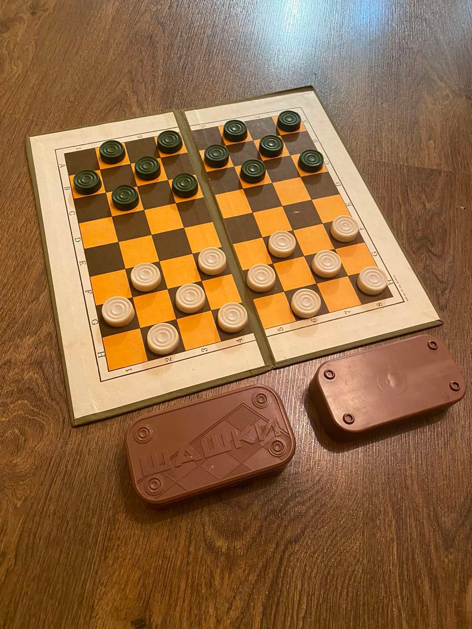 USSR Shashki Game Soviet Checkers Plastic Round Black White 24 | Etsy