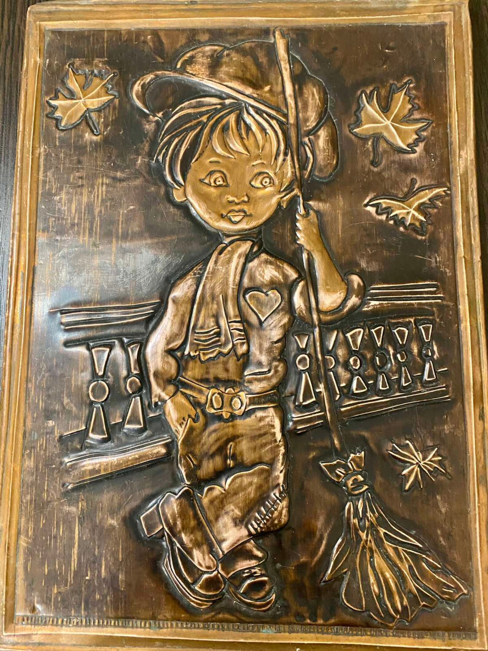 Big Rare Vintage Copper Embossingcopper Painting Little - Etsy