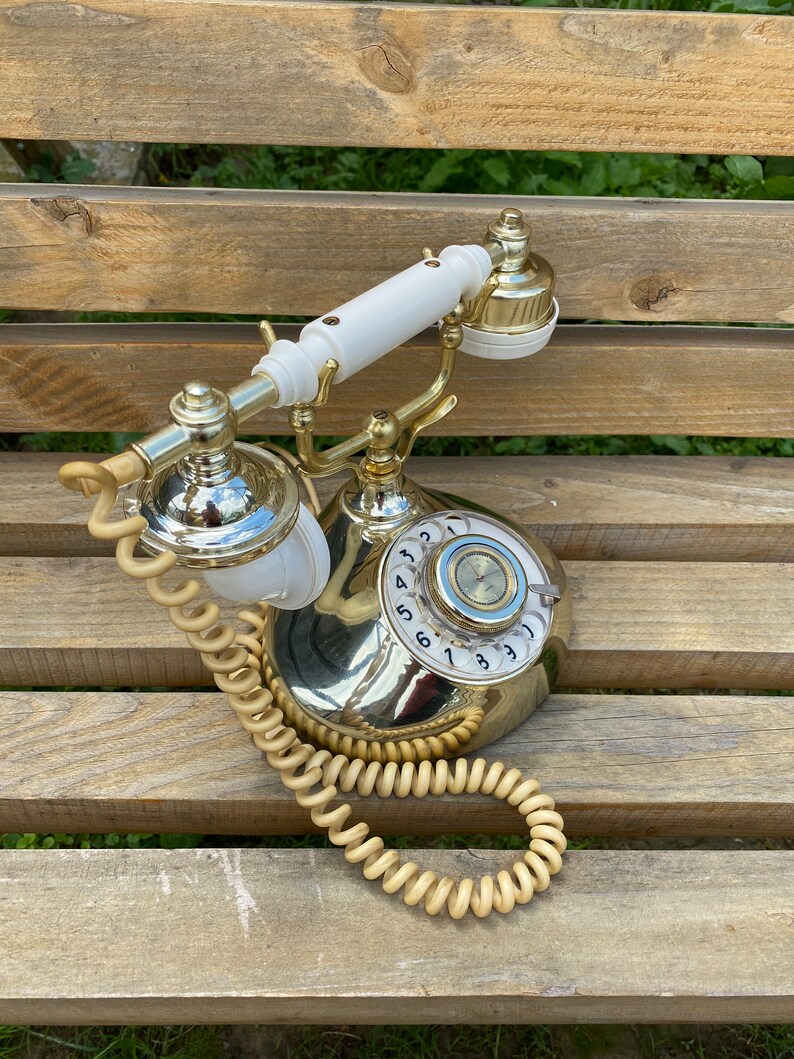 Vintage Gold Phone 1985s Phone With Watch Ufa Phone Retro - Etsy