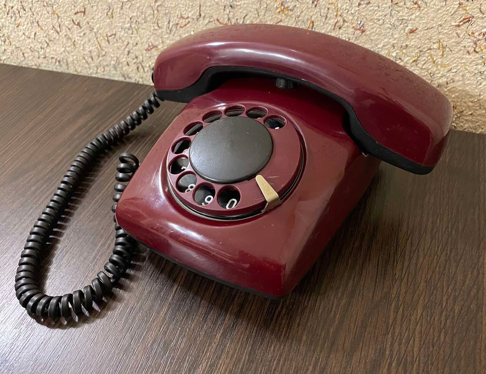 Vintage Burgundy Phone 88sold Rotary Phonesoviet | Etsy