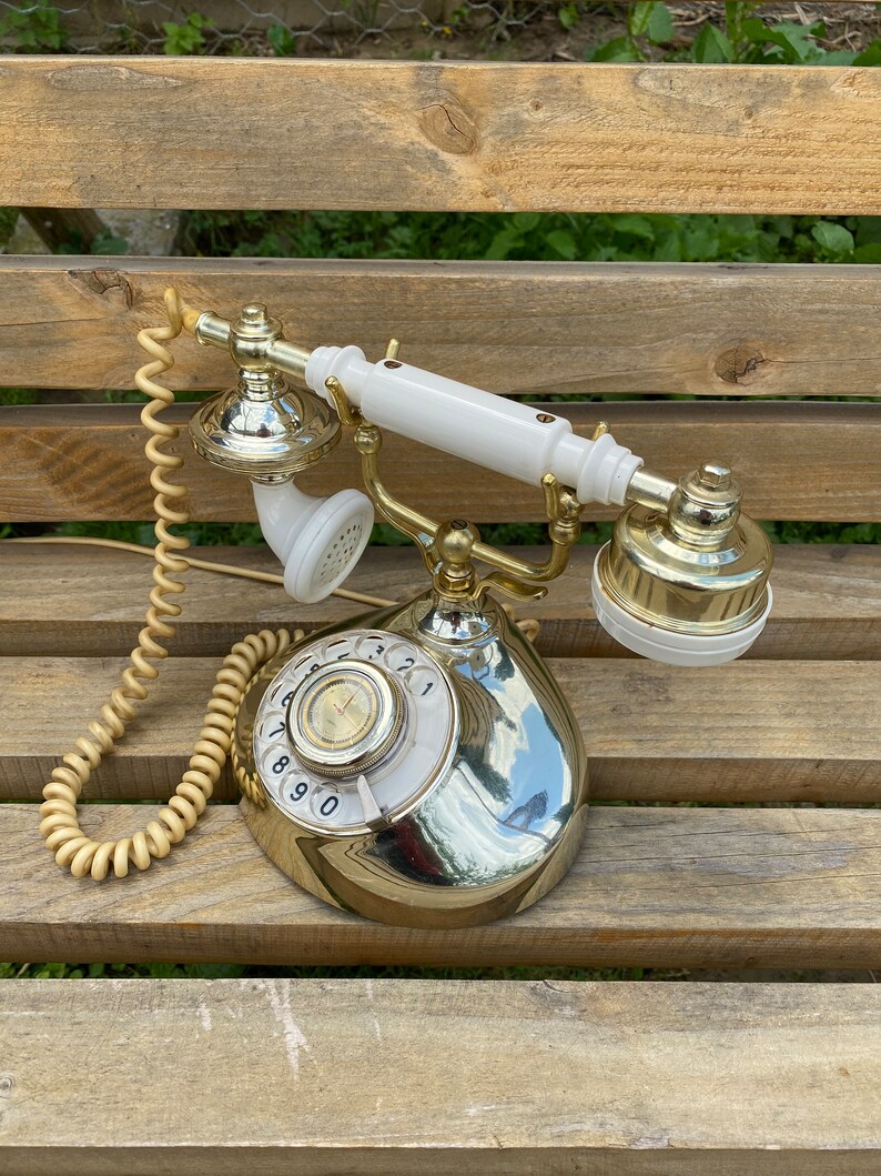 Vintage Gold Phone 1985s Phone With Watch Ufa Phone Retro - Etsy
