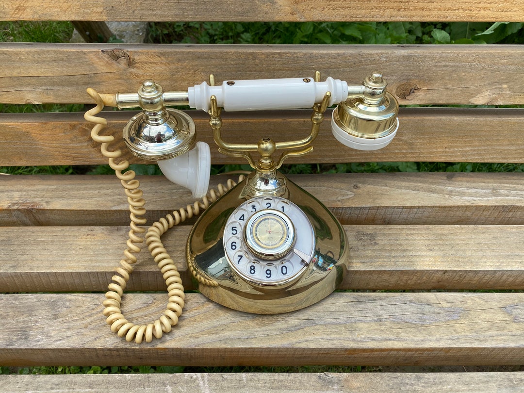 Vintage Gold Phone 1985s, Phone With Watch , Ufa Phone, Retro Phone ...