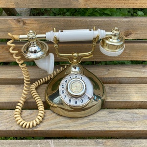 Vintage Gold Phone 1985s, Phone With Watch , Ufa Phone, Retro Phone ...