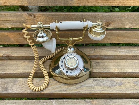 Vintage Gold Phone 1985s Phone With Watch Ufa Phone Retro - Etsy