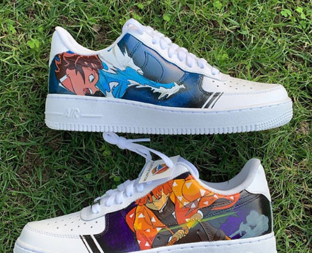Demon Slayer Tanjiro & Zenitsu Themed Custom Shoes Unique Sneakers ...