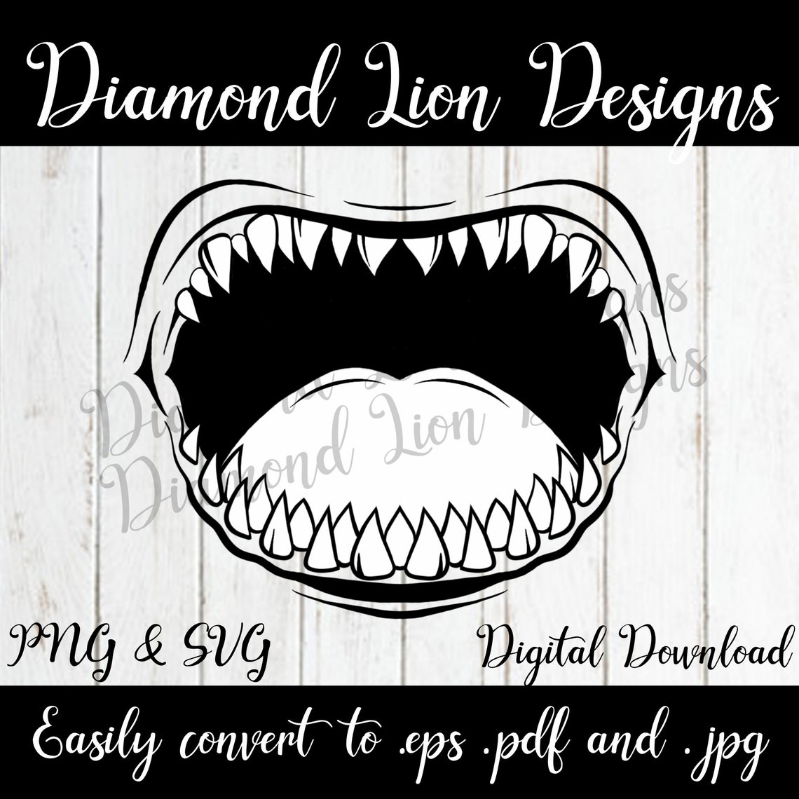 Shark Teethshark Mouth Face Mask Designface Mask Mouth - Etsy