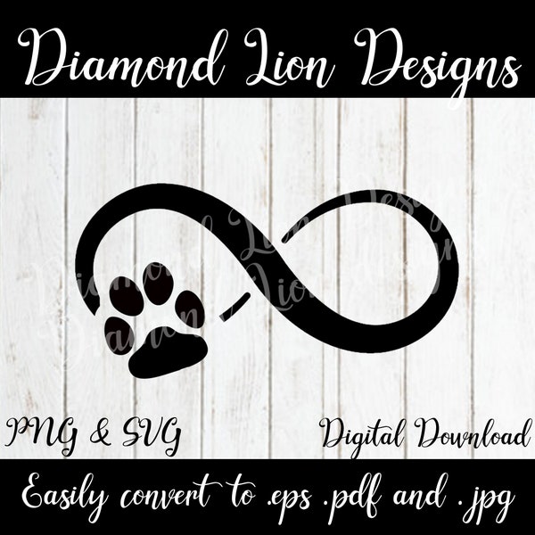 Infinity Paw Svg - Etsy