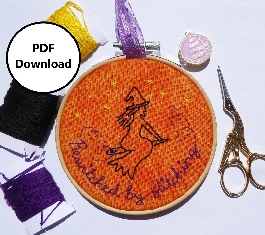 Bewitched by Stitching Embroidery Pattern Instant Download PDF ...