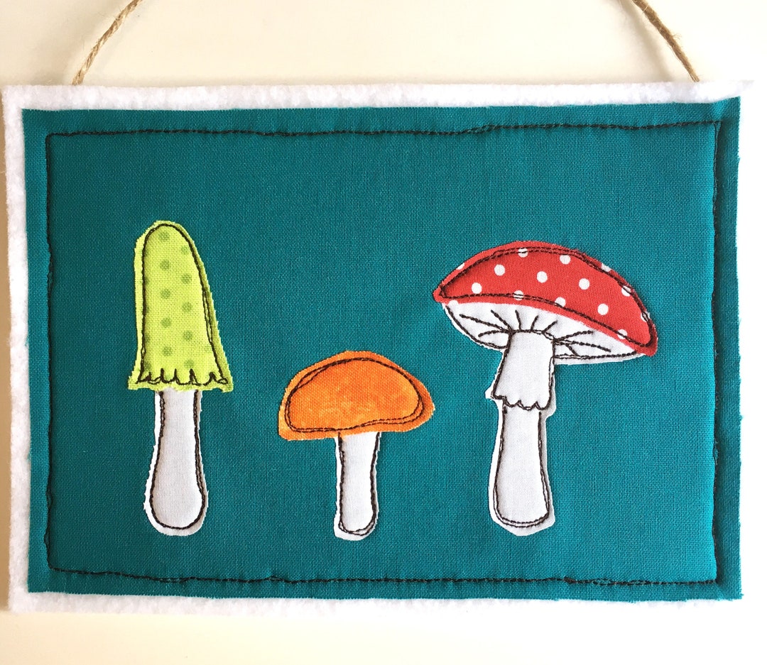 Autumn Fungi Textile Art Toadstool Wall Hanging Mushroom - Etsy