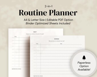 Printable Daily Routine Planner Pages Morning Routine Night - Etsy