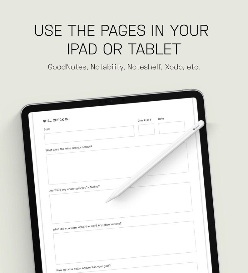 Goal Planner Printable Pack, A4 & Letter, Goal Sheet, Goal Check-in ...