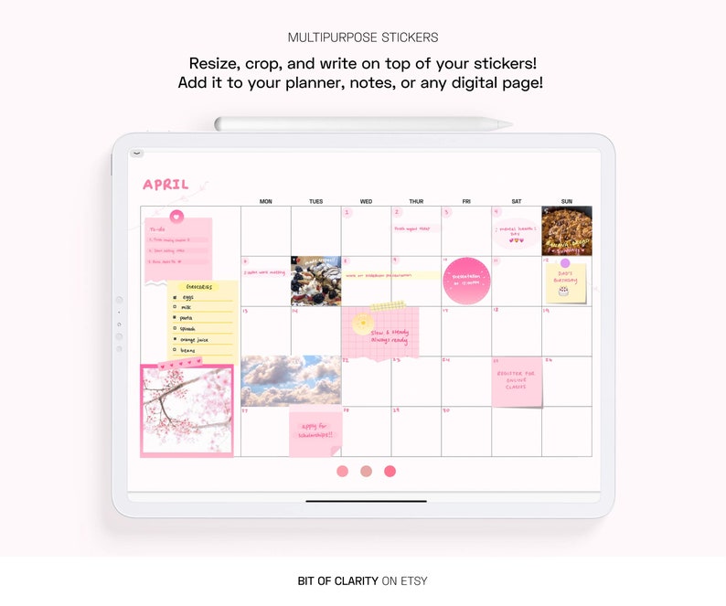 Pastel Digital Sticky Notes & Stickers for Ipad/tablet | Goodnotes ...