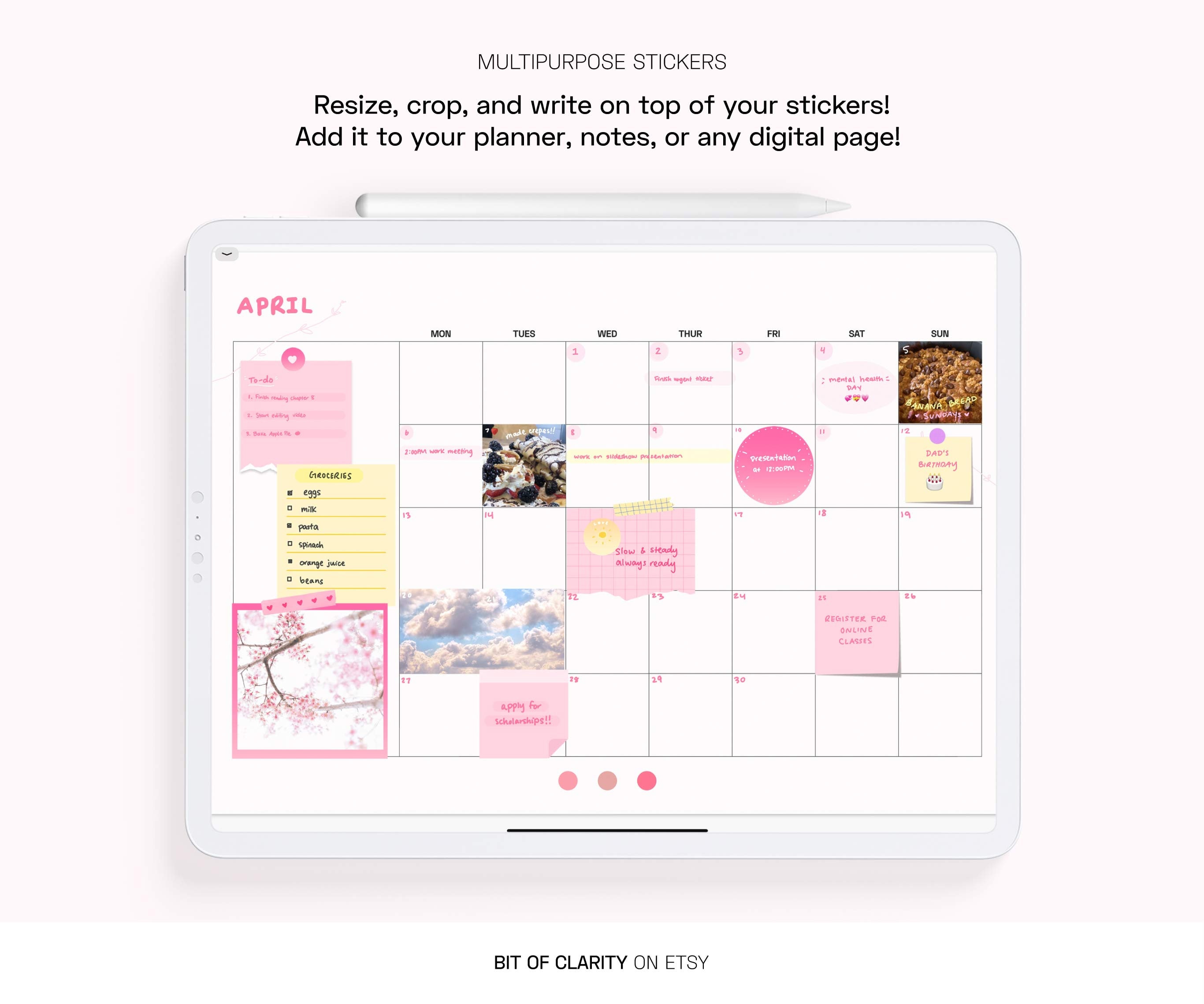 Pastel Digital Sticky Notes & Stickers for Ipad/tablet | Goodnotes ...