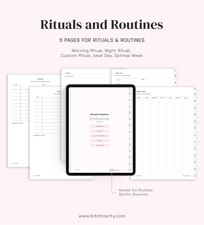 Undated Weekly Student Digital Planner in Pink | iPad & Tablet ...