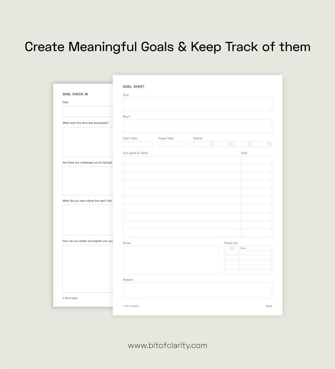 Goal Planner Printable Pack A4 & Letter Goal Sheet Goal - Etsy