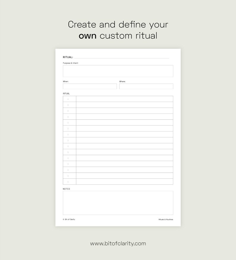 Daily Routine & Ritual Planner Printable Pack, A4 and Letter, Morning ...