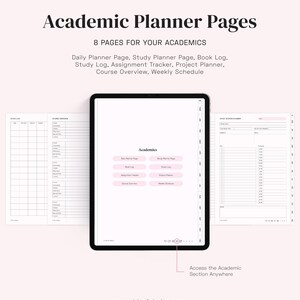 Undated Weekly Student Digital Planner in Pink | iPad & Tablet ...