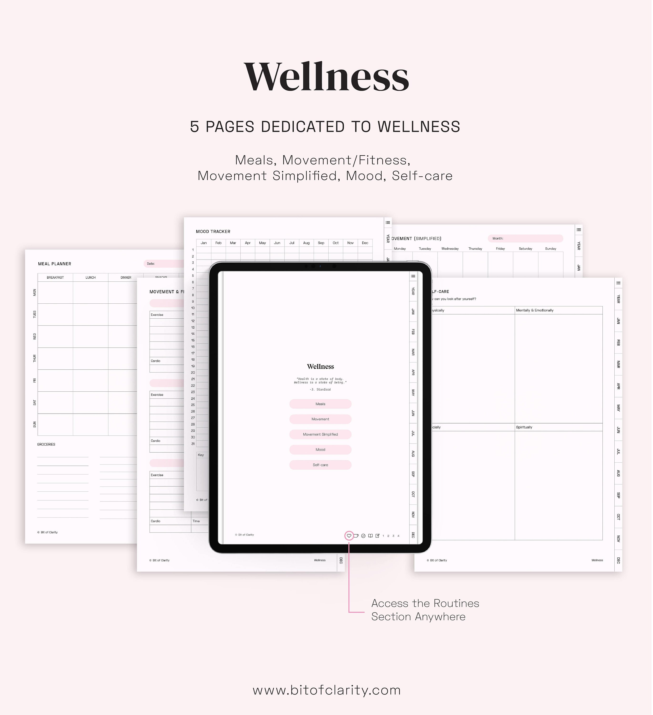 Undated Weekly Student Digital Planner in Pink | iPad & Tablet ...