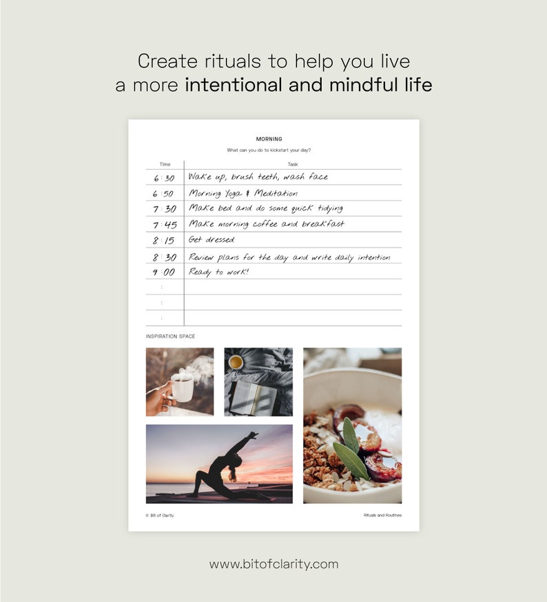 Daily Routine & Ritual Planner Printable Pack, A4 and Letter, Morning ...