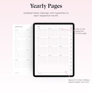 Undated Pink Daily Digital Planner for Goodnotes, Notability, Xodo ...