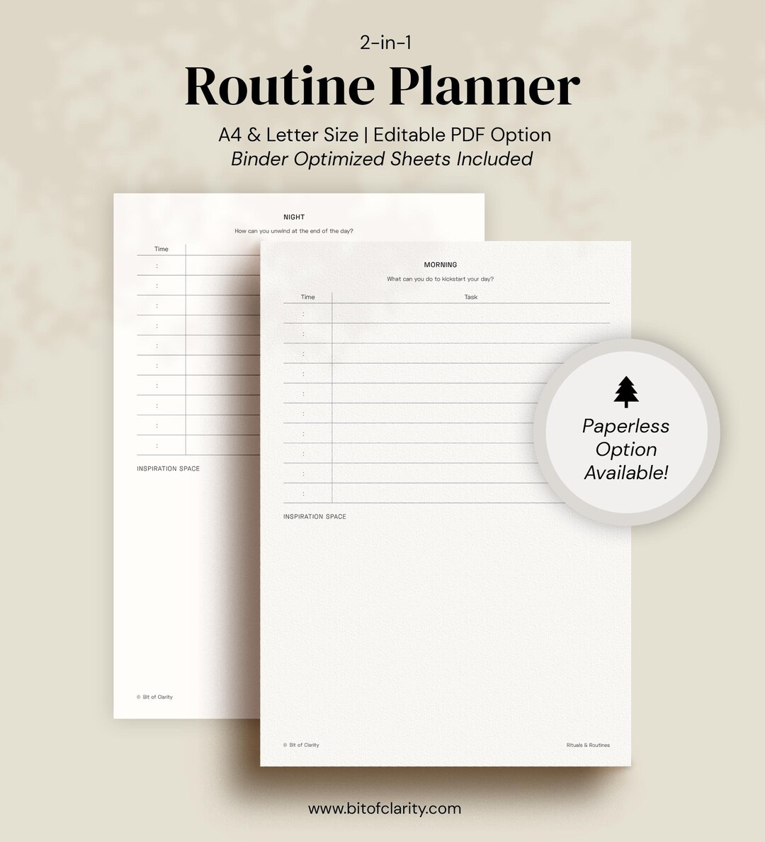 Morning Routine and Night Routine Planner Pages, Daily Routines ...