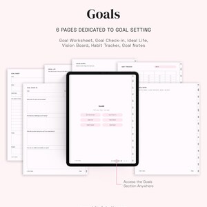 Undated Weekly Student Digital Planner in Pink | iPad & Tablet ...