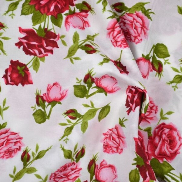 Red Rose Fabric - Etsy