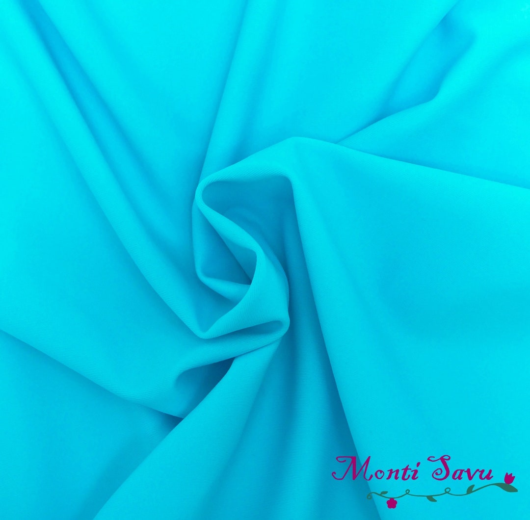 50 Cm Swimsuit Fabric Light Blue Mediterranean Matt Elastic Fabric With ...