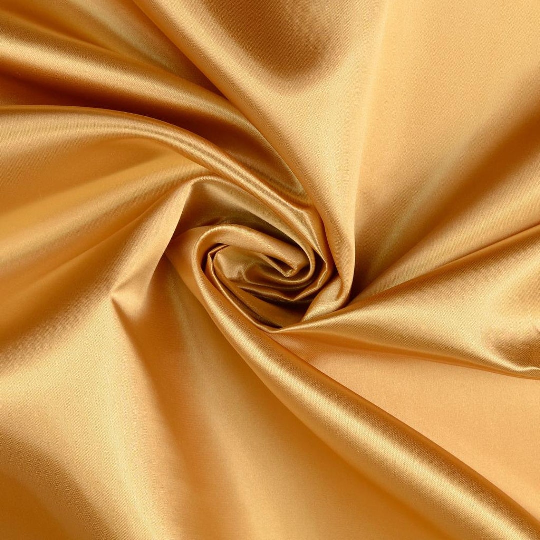 50cm Satin Gold Fabric by the Meter Fabric Width 148cm Smooth Shiny ...