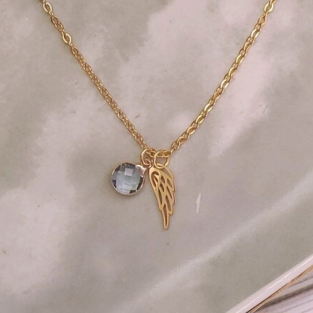 Angel Wing Necklace, Custom Memorial Necklace, Personalized Memorial ...