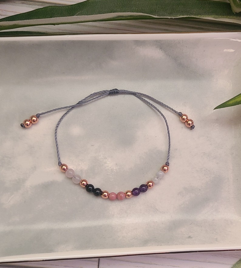 Grief Support Crystal Bracelet, Healing Gemstone Bracelet, Rhodonite ...