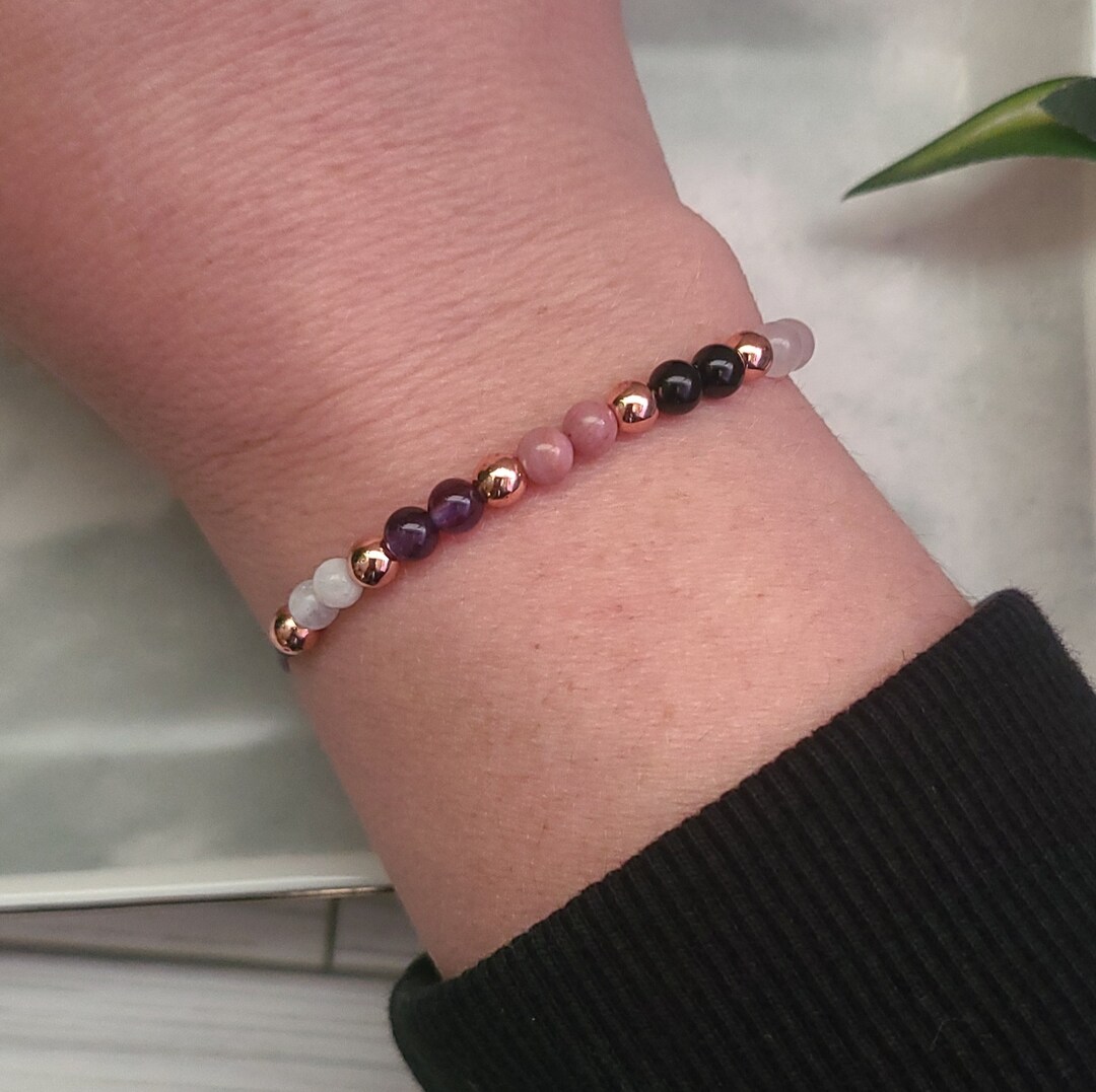 Grief Support Crystal Bracelet, Healing Gemstone Bracelet, Rhodonite ...