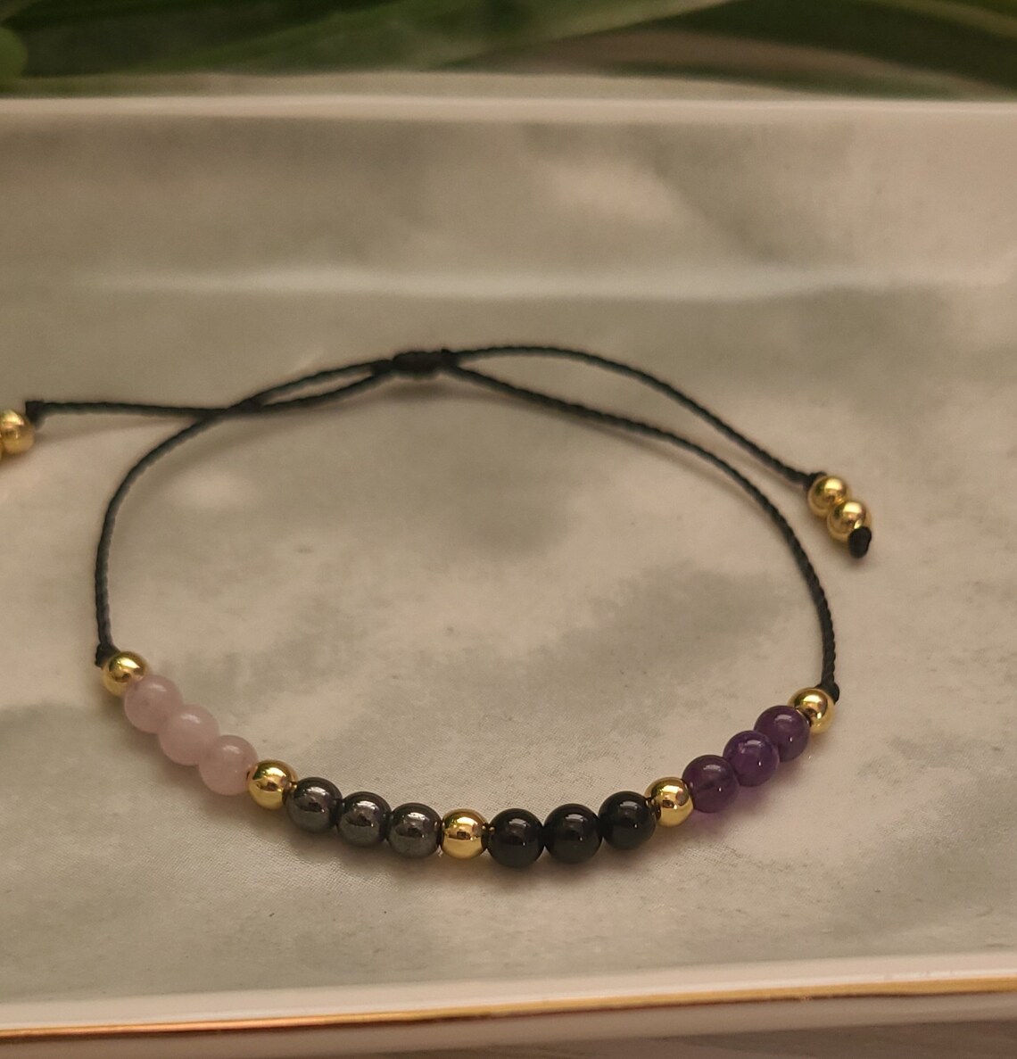 Protection Crystal Bracelet, Mini Gemstone Bracelet, Black Tourmaline ...