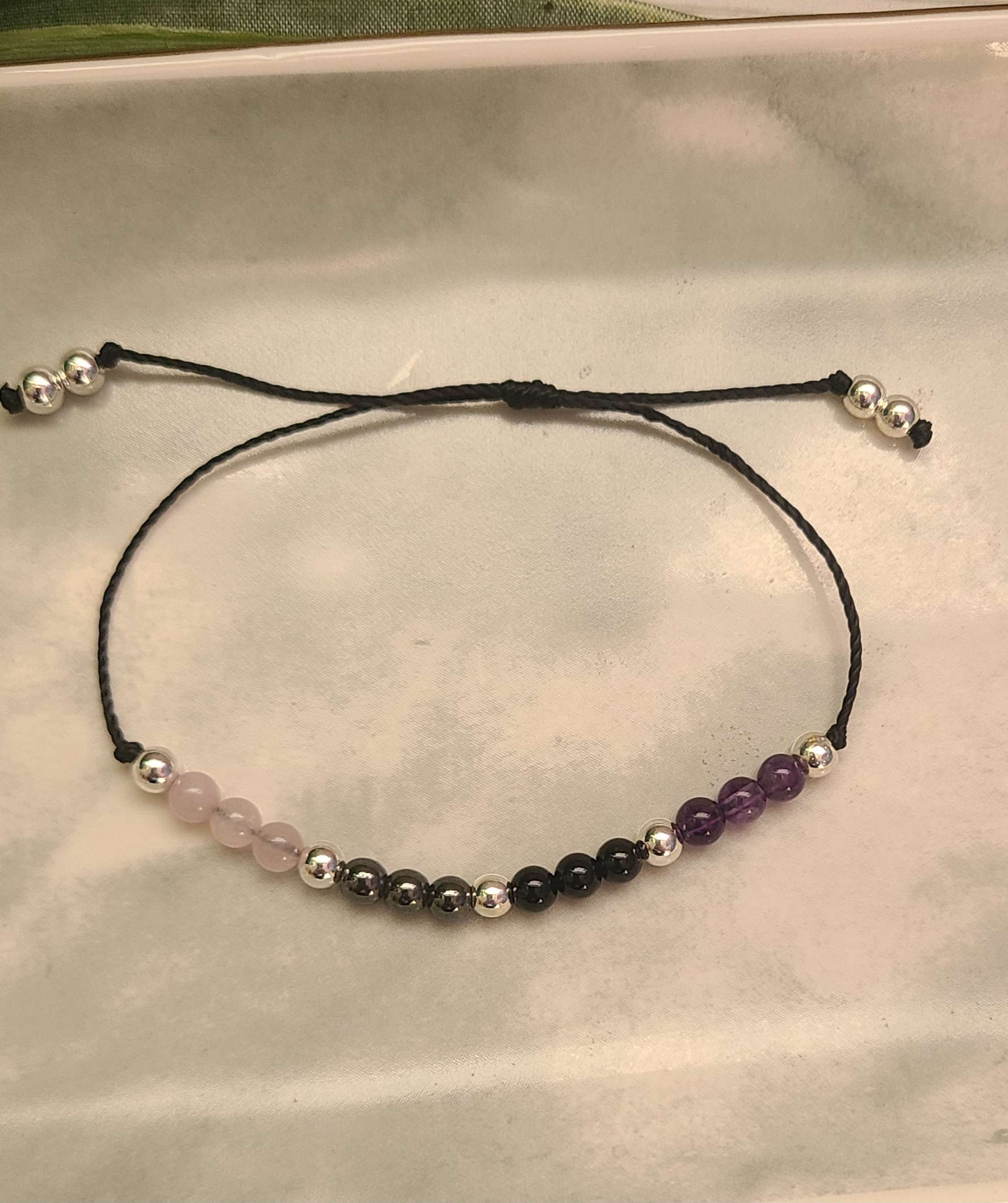 Protection Crystal Bracelet, Mini Gemstone Bracelet, Black Tourmaline ...