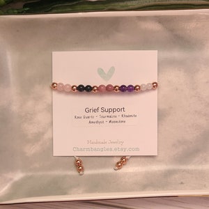 Grief Support Crystal Bracelet, Healing Gemstone Bracelet, Rhodonite ...