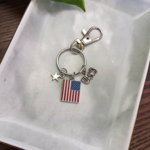 American Flag Patriotic Keychain, Independence Day, 4th of July ...
