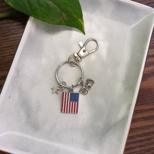 American Flag Patriotic Keychain, Independence Day, 4th of July ...