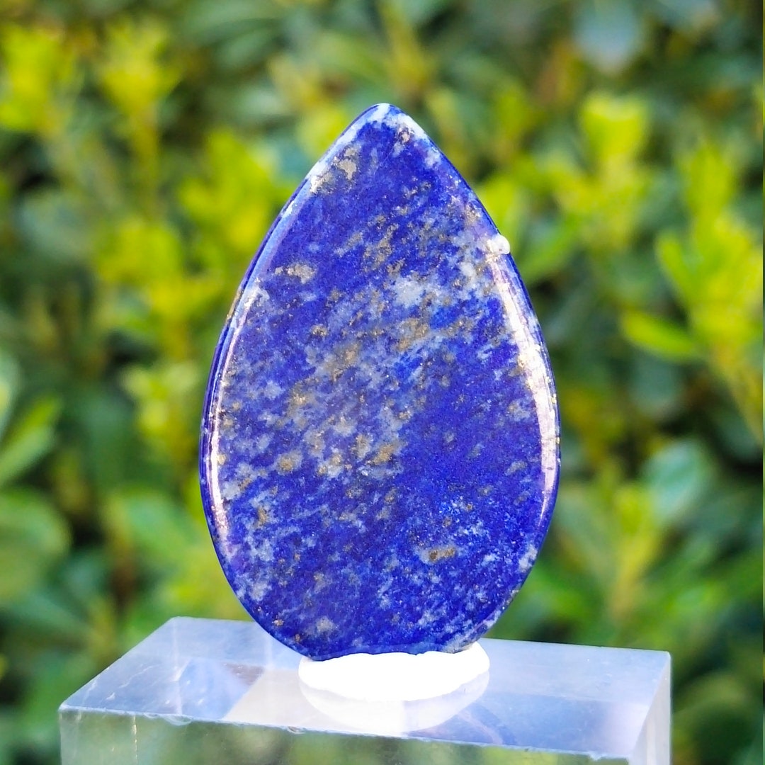 Gold Specks Lapis Lazuli Tear Drop Shape / Deep Blue Lapis Palm Stone ...