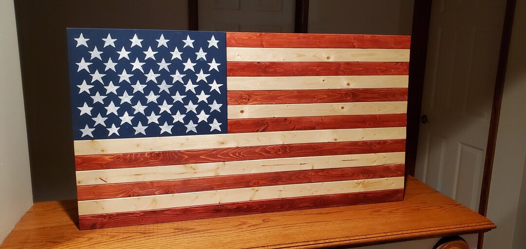 Rustic Wood American Flag Wall Art 20 X 36 | Hand Made in America by ...