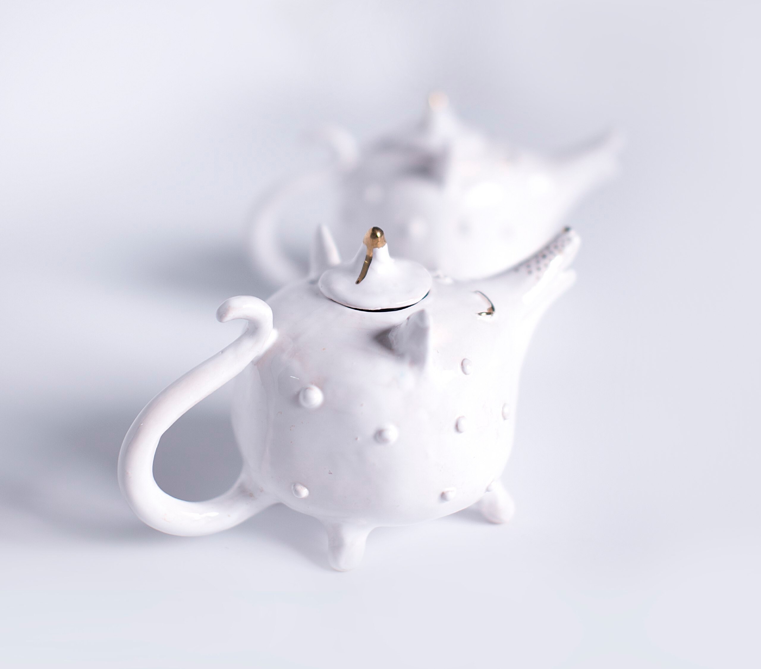 Pottery Hand Painted Fox Teapot Clay Teapot 400 Ml 13,5 Oz Ceramic ...