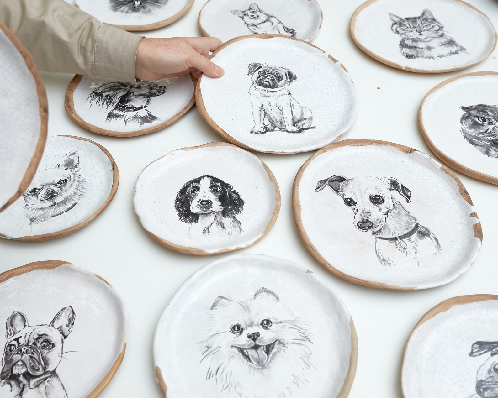 Corgi dog ceramic plate Pet portrait plate Custom 8 in | Etsy