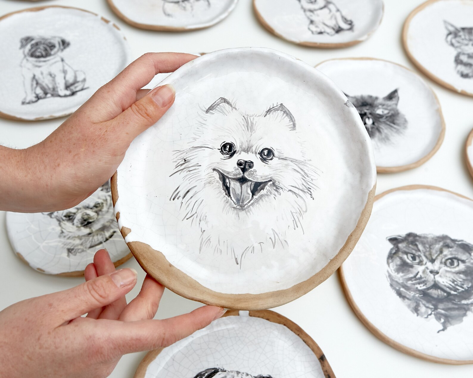 Corgi dog ceramic plate Pet portrait plate Custom 8 in | Etsy