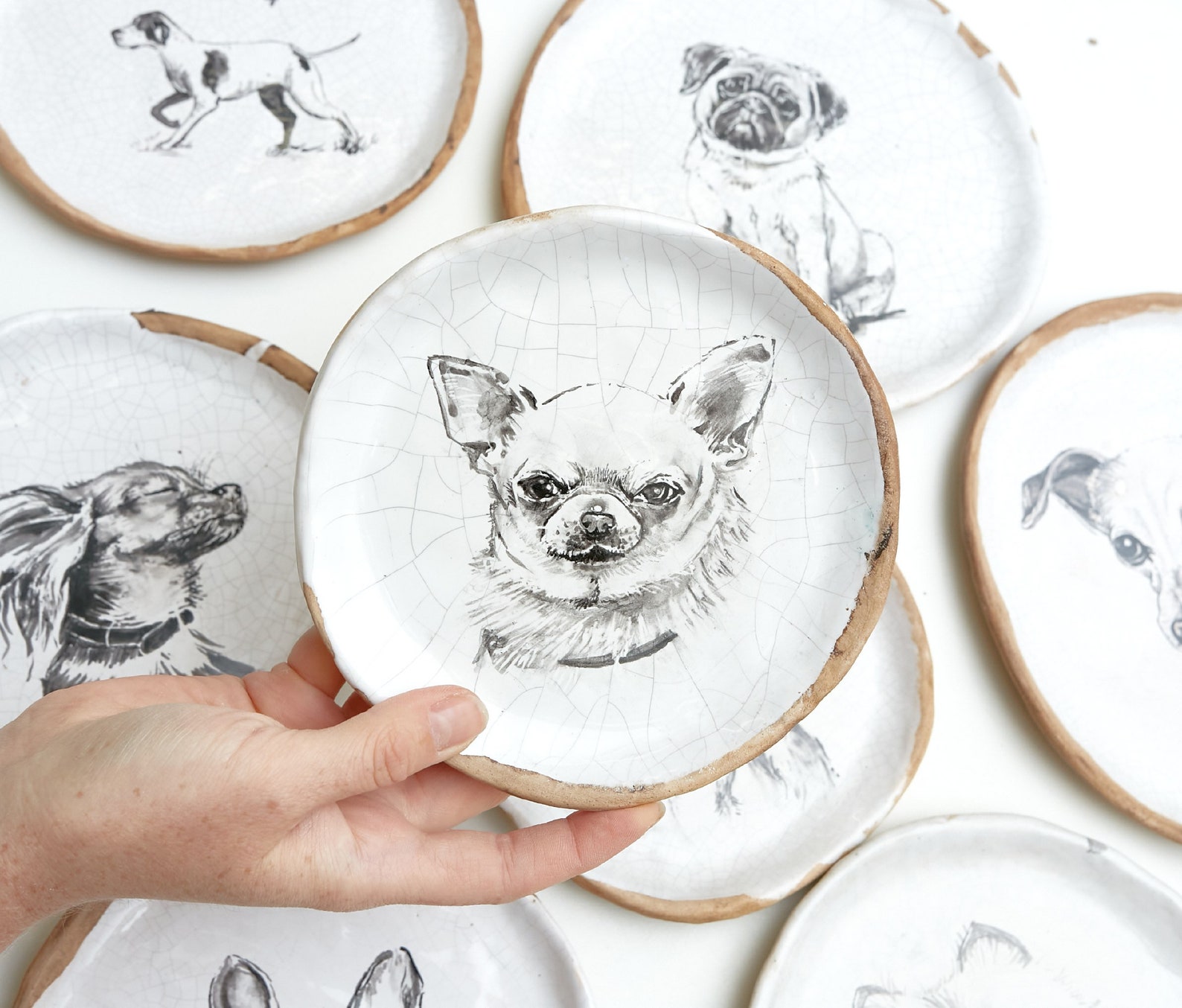 Corgi dog ceramic plate Pet portrait plate Custom 8 in | Etsy