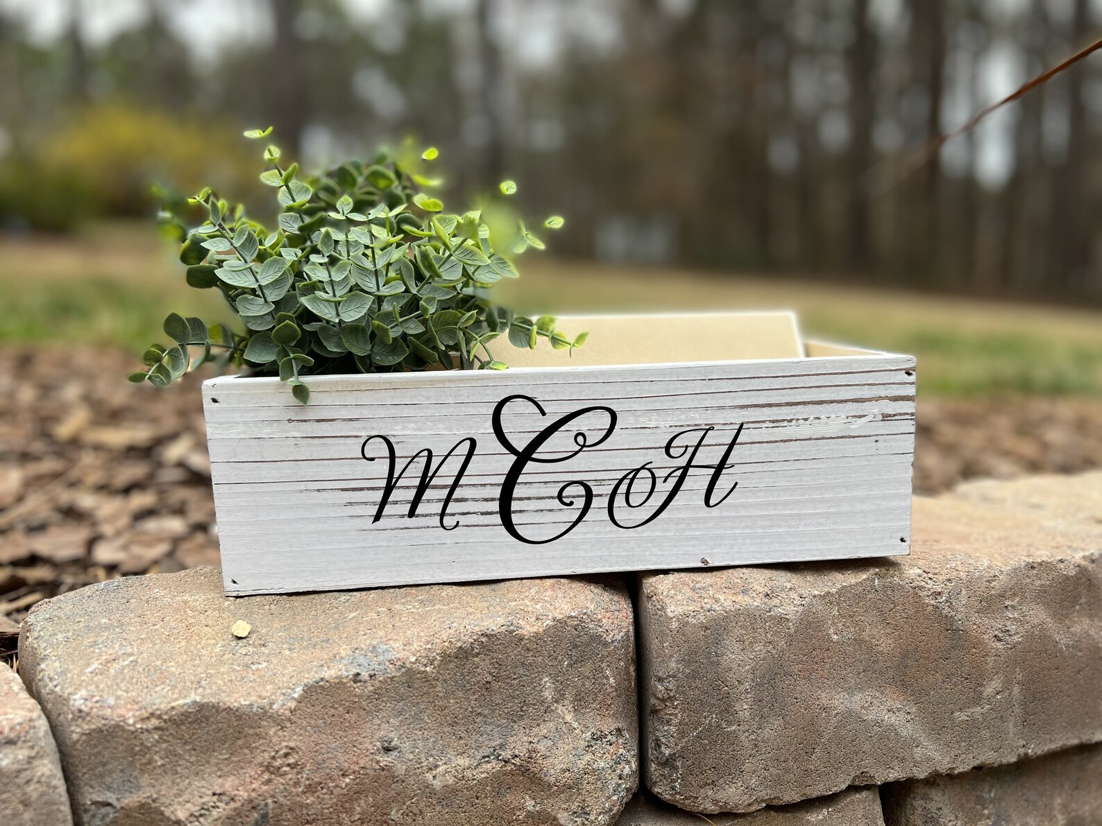 Whitewashed Open Top Card Box Bridal Shower Card Card Box - Etsy